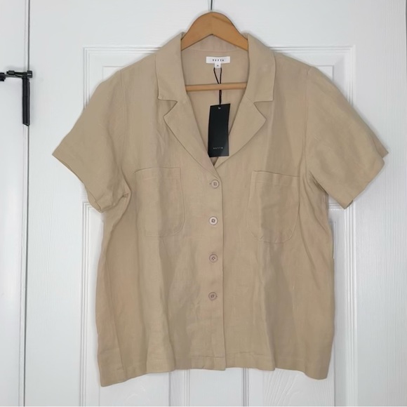 VETTA | Tops | Vetta Capsule The Linen Collared Shirt In Stone | Poshmark